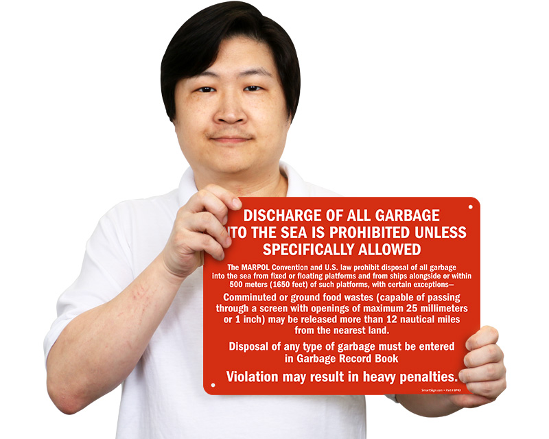 Boat/Vessel Dumping Law Signs - MARPOL Placards